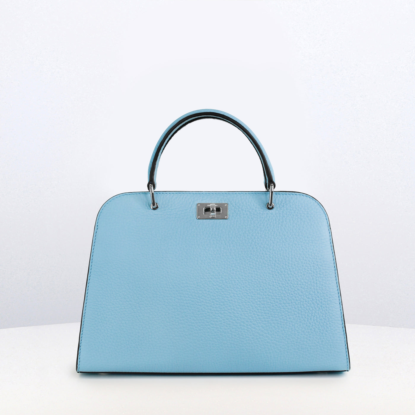 LEATHER HANDBAG OPERA MINI SKY BLUE